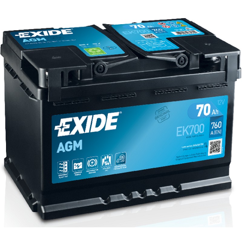 ΜΠΑΤΑΡΙΑ EXIDE AGM EK700 12V 70AH ΕΥΡΩΠΑΙΚΟΥ ΤΥΠΟΥ